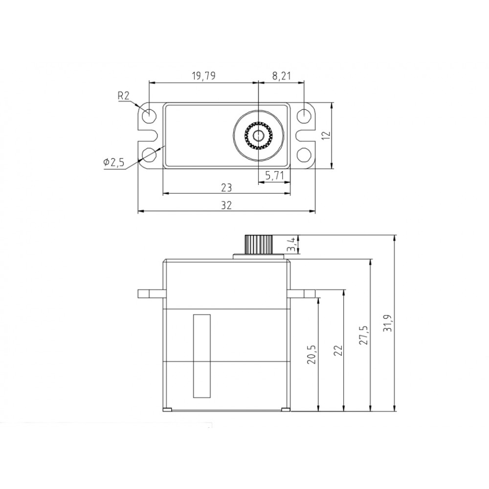 Precision HV Micro Servo Full Metal Gear - BLADE 250 CFX / 270 CFX ...